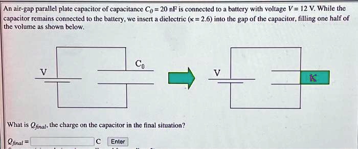 SOLVED: Texts: An air-gap parallel plate capacitor of capacitance Co ...