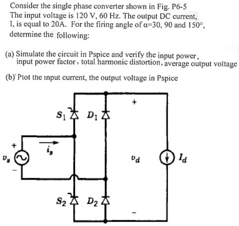 SOLVED: Only PSpice Simulation Result. Kindly consider the single-phase converter shown in Fig ...