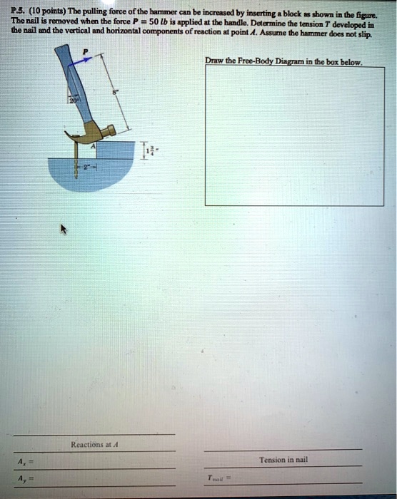 SOLVED: P5. 10 points: The pulling force of the hammer can be increased ...