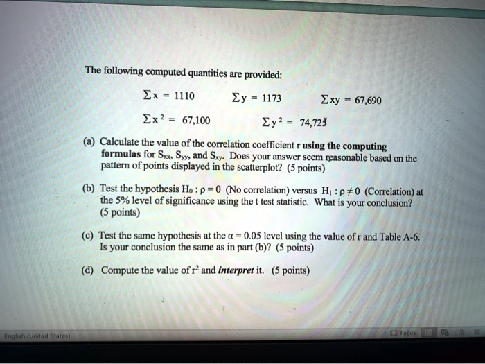 SOLVED:The following computed quantities are provided: Ex = 10 Ey 1173 ...