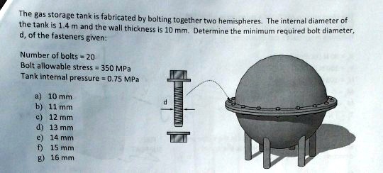 SOLVED: The gas storage tank is formed by joining together two ...