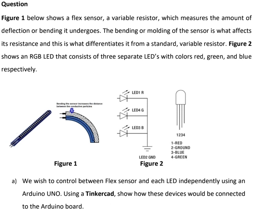 Question Figure 1 below shows a flex sensor, a variable resistor, which ...