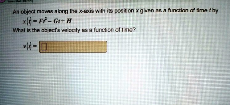 An object moves along the X-axis with its position x given as a function of time t by x = ld-Ft ...