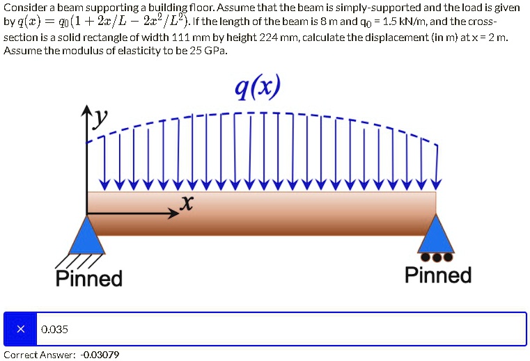 show steps for correct answer of 003079 m of displacement please ...