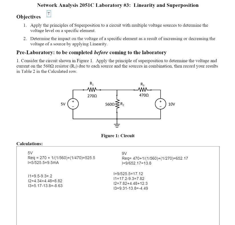 network analysis 2051c laboratory 3 linearity and superposition ...