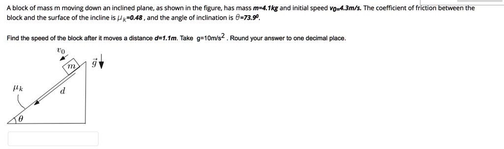 block of mass m moving down an inclined plane as shown in the figure has mass m 4 ikg and ...