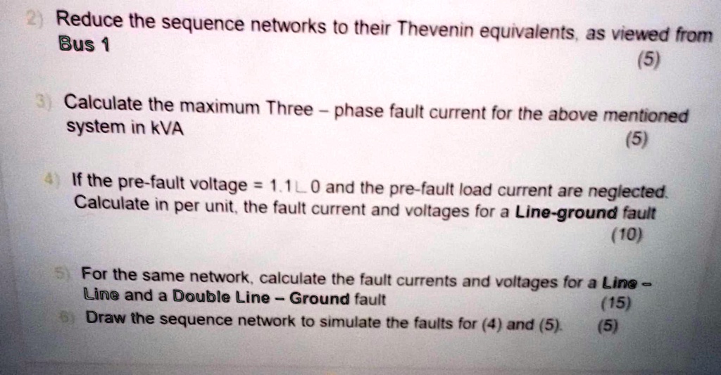 2) Reduce the sequence networks to their Thevenin equivalents, as ...