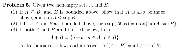 Solved Problem 5 Given Two Nonempty Sets A And B 1 If A ⊆ B And B