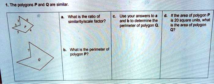 SOLVED: The polygons P and Q are similar. What is the ratio of ...