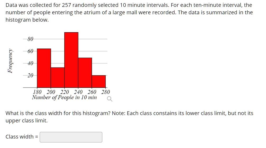 SOLVED: Data was collected for 257 randomly selected 10 minute intervals For each ten-minute ...