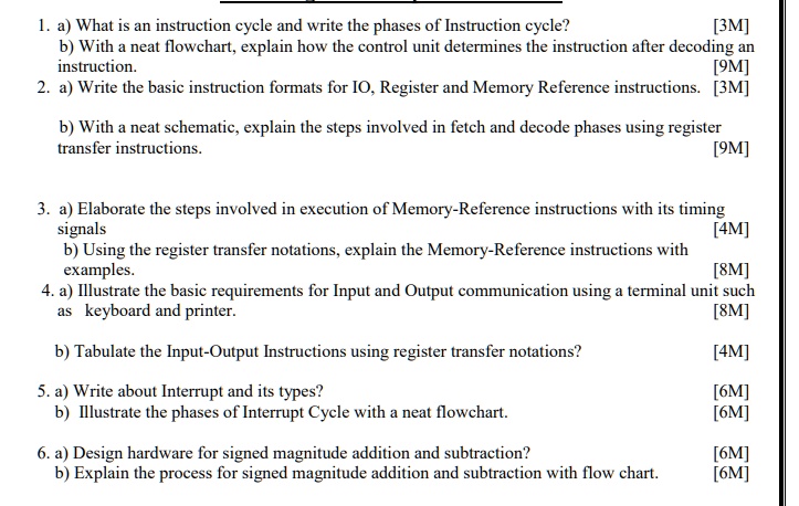 SOLVED: a) What is an instruction cycle and write the phases of Instruction cycle? b) With a ...