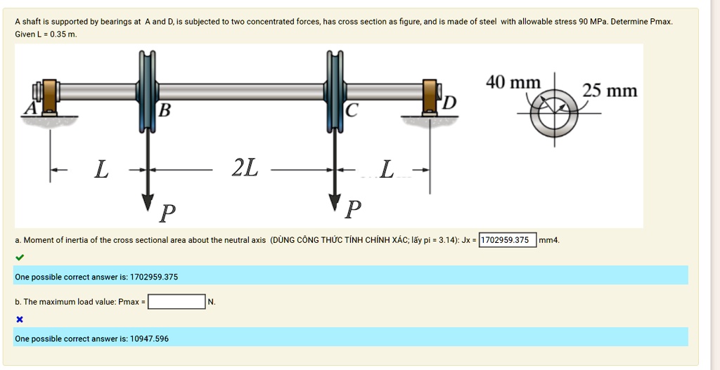 SOLVED: Texts: A shaft is supported by bearings at A and D, is ...