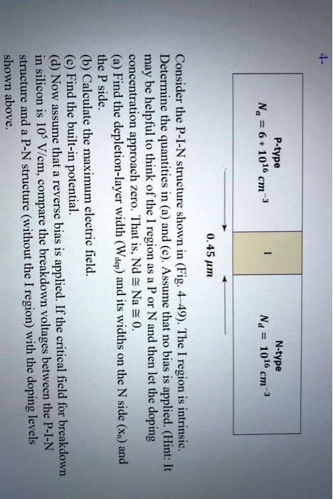 shown above cfind the built in potential b calculate the maximum electric field the p side ...