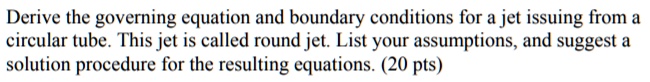 SOLVED: The first definition being the thickness of the boundary layer ...