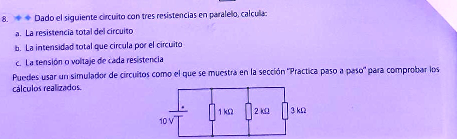 SOLVED: me lo podeis hacer Dado el siguiente circuito con tres ...