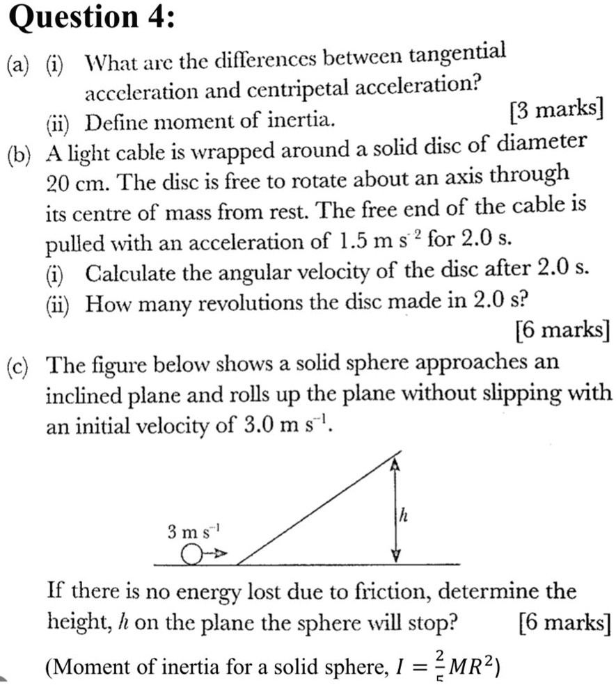 SOLVED: Question 4: (a) (i) What are the differences between tangential ...
