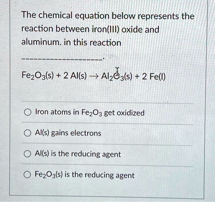 Solved The Chemical Equation Below Represents The Reaction Between
