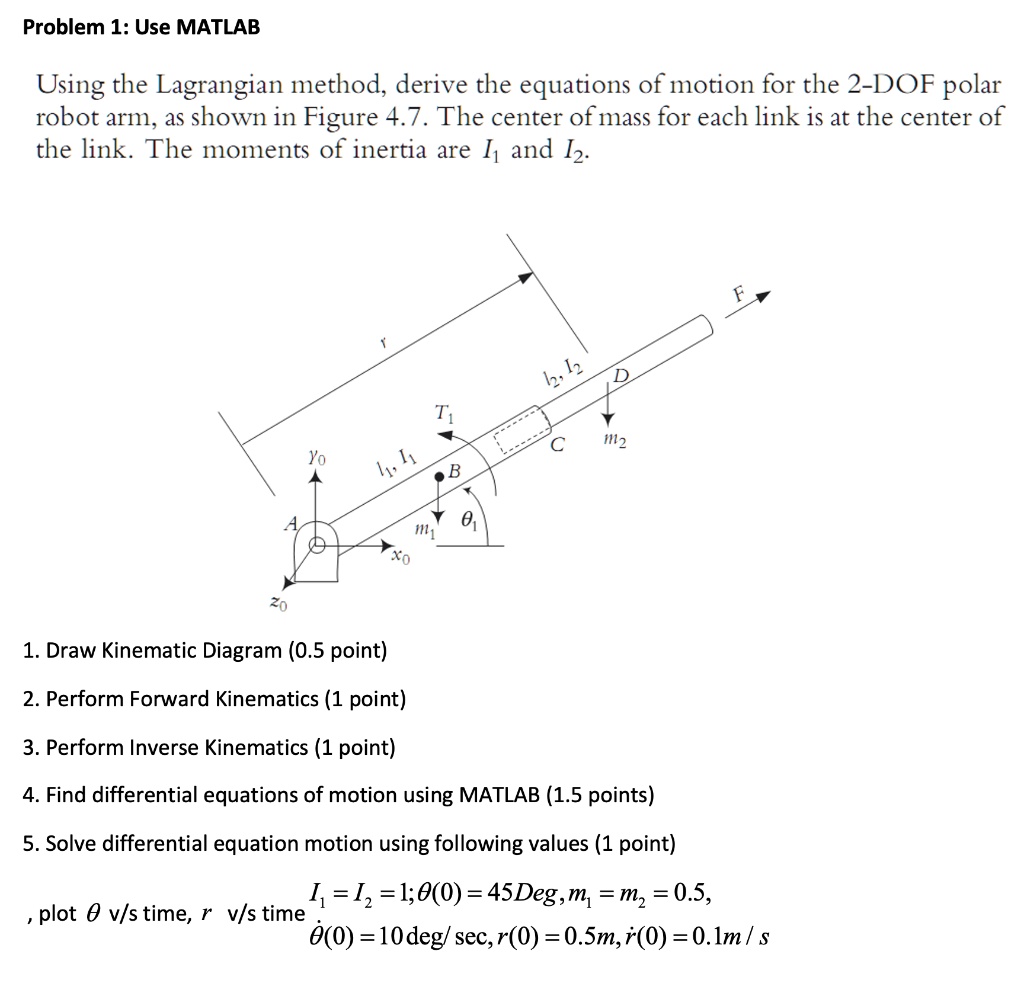 Problem 1 Use Matlab Using The Lagrangian Method Derive The Equations 4822