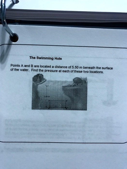 The Swimming Hole Points A and B are located a distance of 5.50 m ...