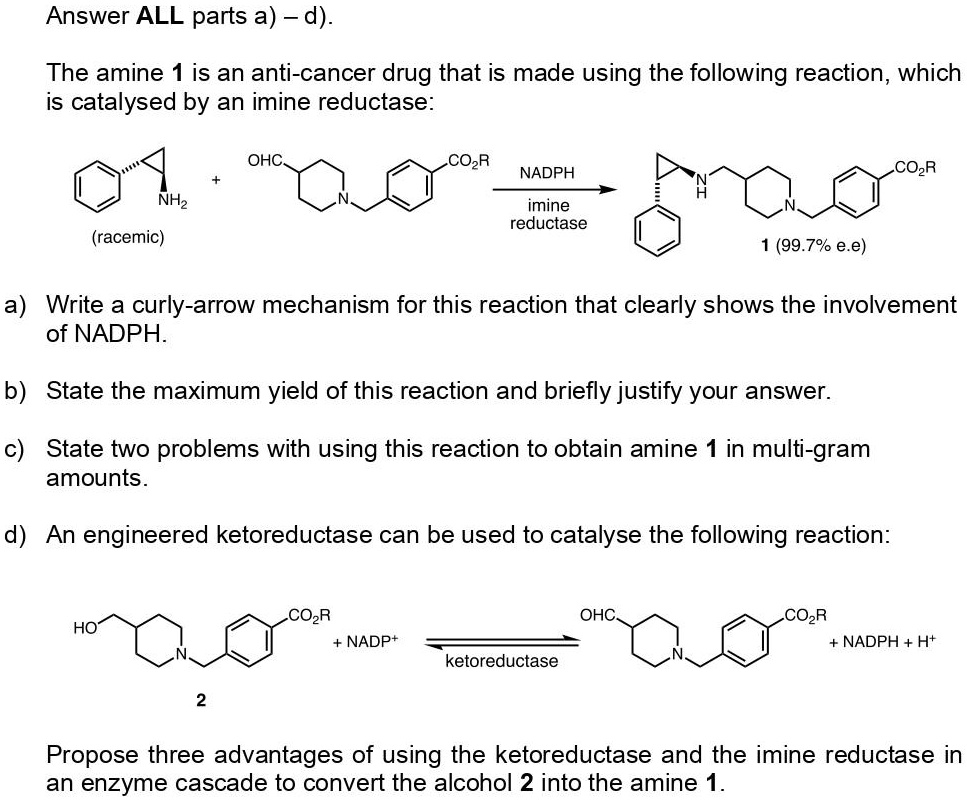 SOLVED: The amine 1 is an anti-cancer drug that is made using the ...