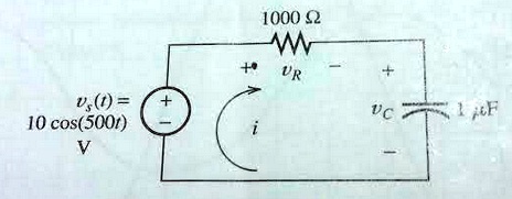 SOLVED: Find the phasors for the current and the voltages for the circuit shown. Construct a ...