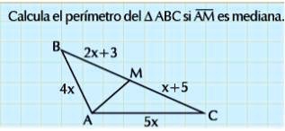 SOLVED: Calcula el perímetro Calcula el perímetro del 4 ABCsi AMes ...