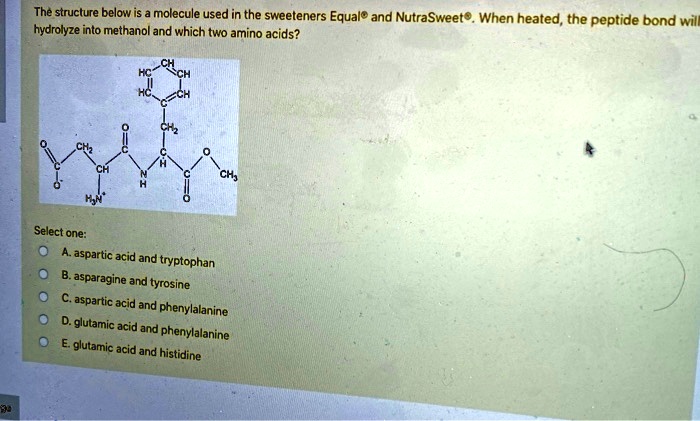 SOLVED: The structure below molecule used in the sweeteners Equale and ...