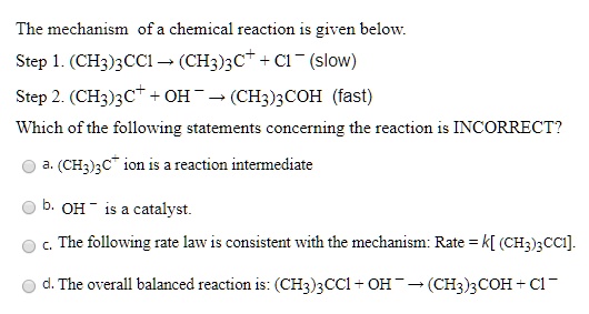 SOLVED: The mechanism of the chemical reaction is given below: Step 1 ...