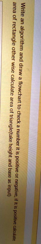 SOLVED: Area of rectangle otherwise calculate area of triangle (take ...