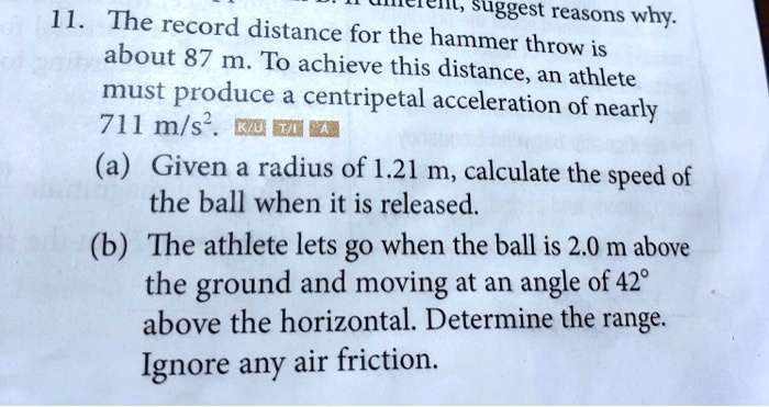 11. The record distance suggest reasons why: for about 87 the hammer ...