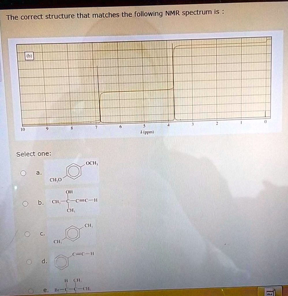 The Correct Structure That Matches The Following Nmr … Solvedlib