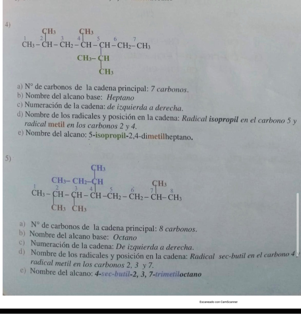 SOLVED: Nombrar Alcanos a partir de qué fórmula CHs CH, 2 | CH; CH ...