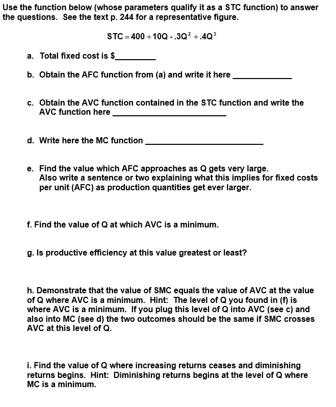 Solved Text Use The Function Below Whose Parameters Qualify It As A Stc Function To Answer