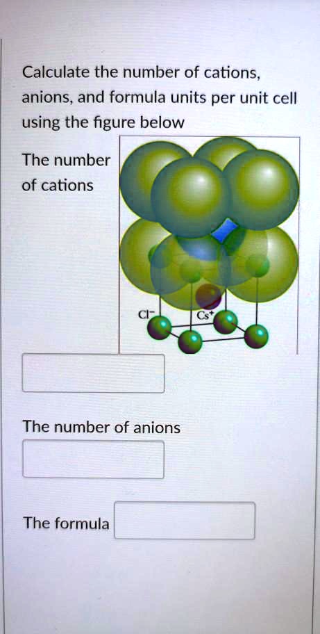 SOLVED: Calculate the number of cations, anions, and formula units per ...