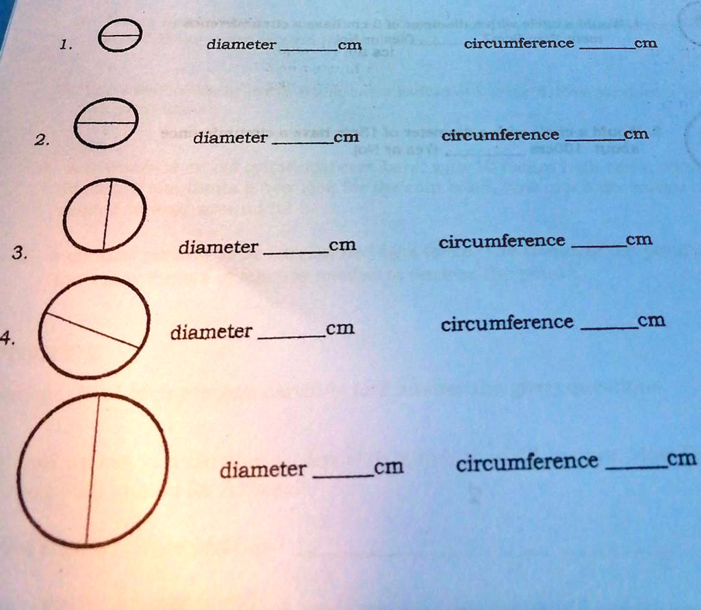SOLVED: 'A. Visualize the circumference of the following circles by drawing markings on it or ...