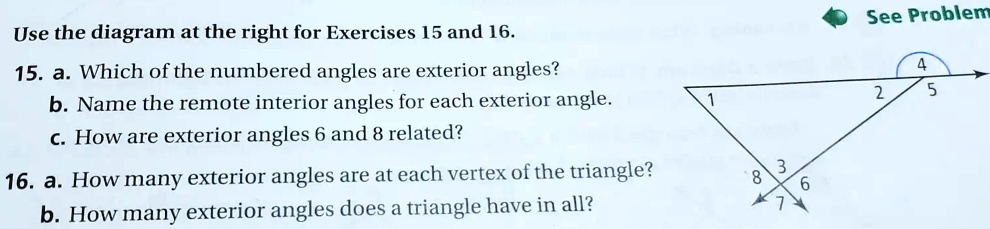 SOLVED: See Problem Use the diagram at the right for Exercises 15 and ...