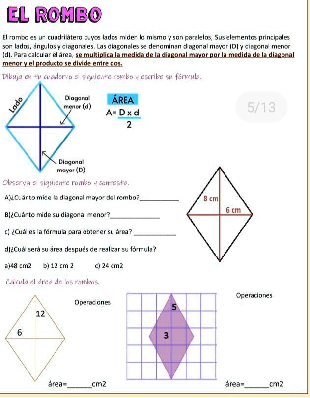SOLVED: si alguien me ayuda le doy corona les dejo una foto EL ROMB ...