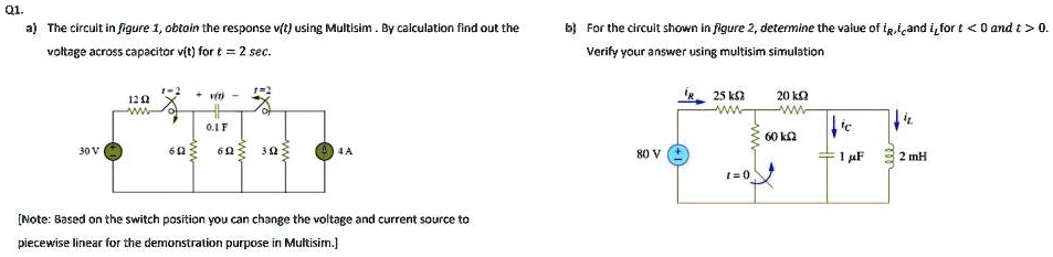 SOLVED: a) The circuit in Figure 1 obtains the response v(t) using ...