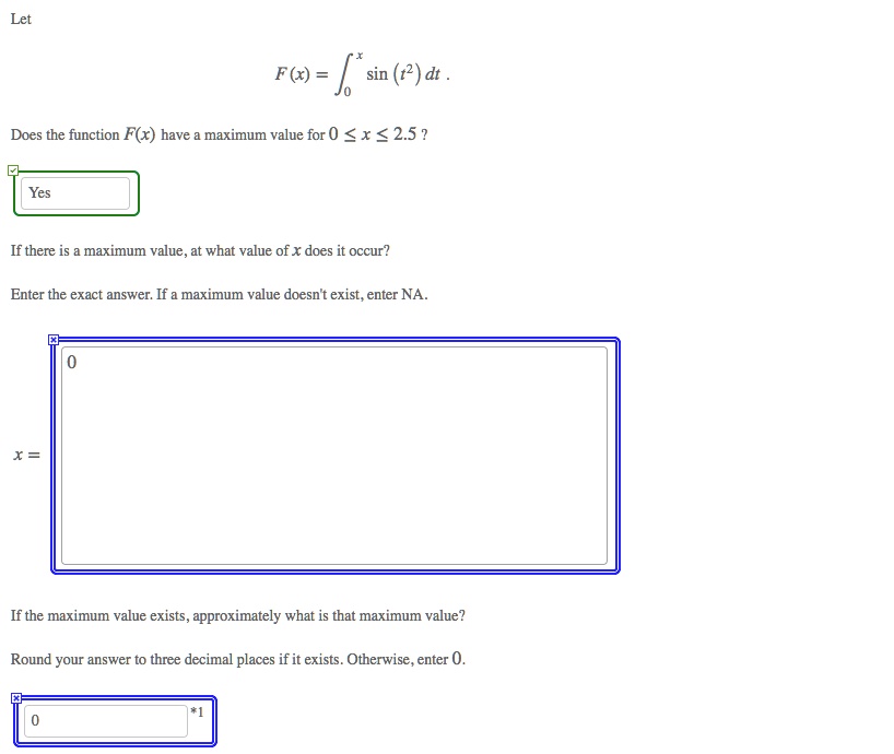 Solved Let Fx Sin 2 Dt Does The Function Fx Have Maximum Value For 0 8823