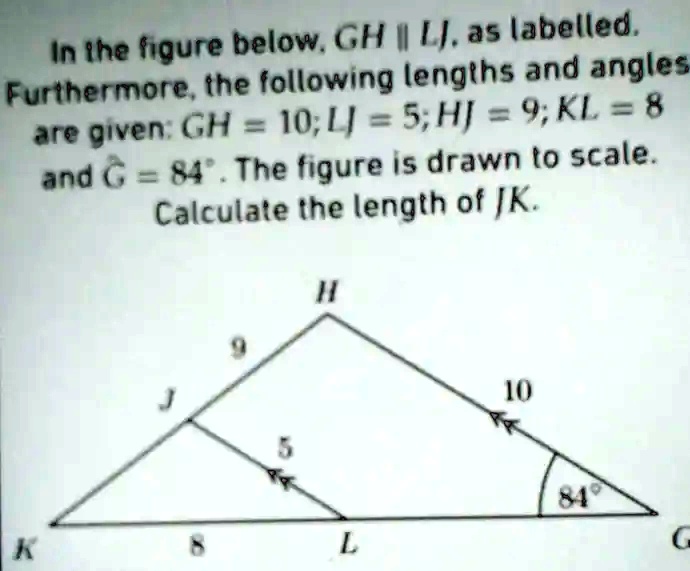 SOLVED: In the figure below, GH is parallel to KL. Furthermore, the ...