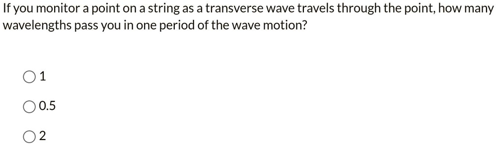 SOLVED: If you monitor a point on a string as a transverse wave travels through the point; how ...