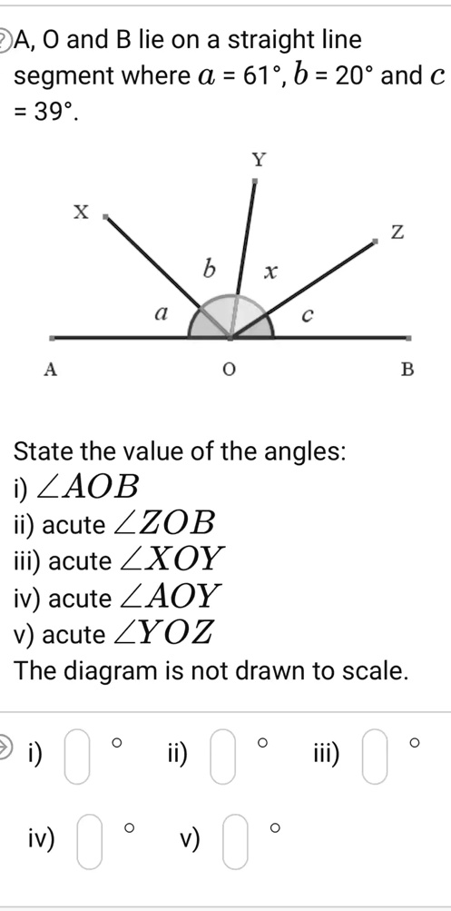 SOLVED: A, O, and B lie on a straight line segment where AO = 612, OB = 20, and AB = 399. State ...