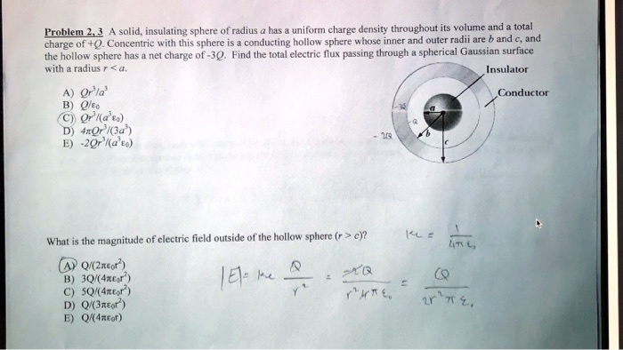 The charge density throughout its volume and the total electric flux ...