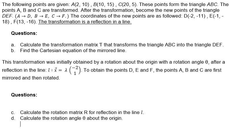 SOLVED: The following points are given: A(2, 10) B(1O, 15) c(20, 5). These points form the ...