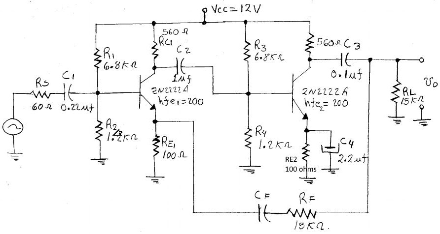 for the bjt two stage feedback amplifier shown in the figure a what ...
