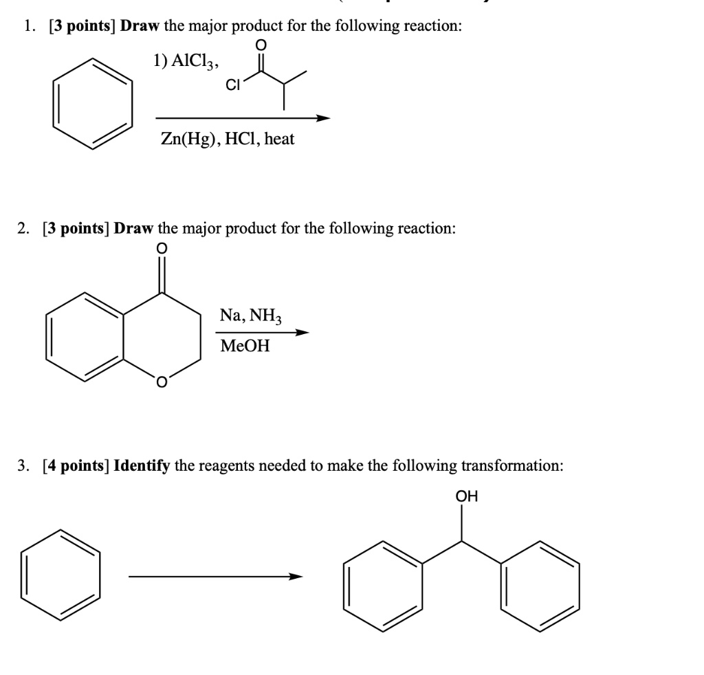 1. [3 points] Draw the major product for the following reaction: 1 ...