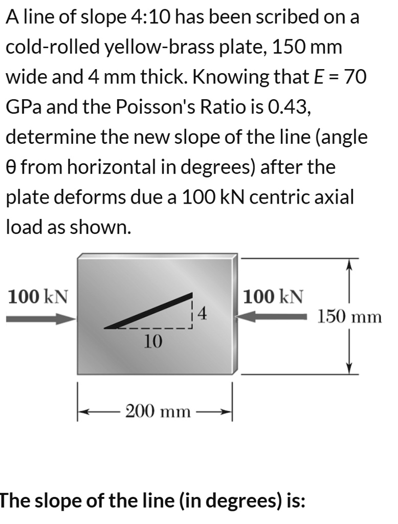 A line of slope 4:10 has been scribed on a cold-rolled yellow-brass ...