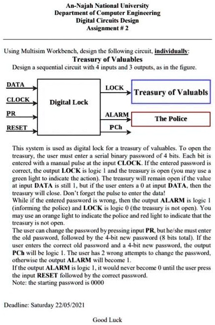 SOLVED: Using Multisim program An-Najah National University Department of Computer Engineering ...