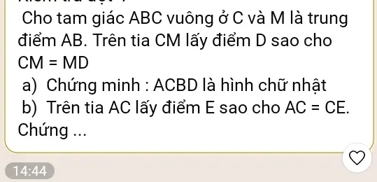 Solved Cho Tam Giác Abc Vuông ០C Và M Là Trung Ä‘iáƒm Cá§a Ab