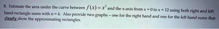estimate the area under the curve between fx x and the x axis from x 0 ...
